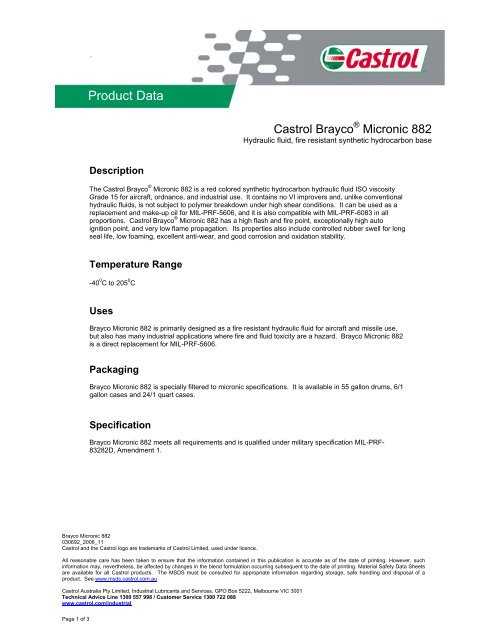 Product Data - Castrol TDS