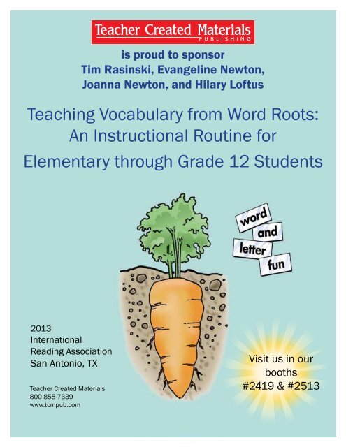 Teaching Vocabulary from Word Roots: An Instructional Routine for ...