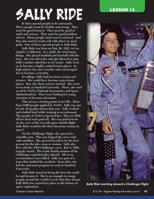 Sally Ride Nasa Training