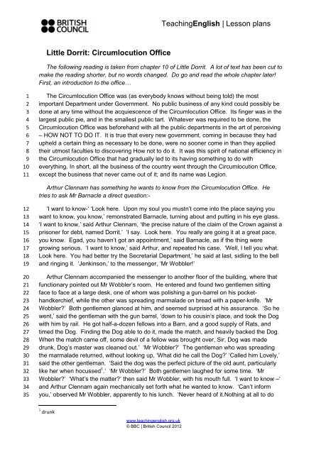 TeachingEnglish | Lesson plans Little Dorrit: Circumlocution Office