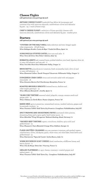 Seattle DINNER Menu 1.15.14 - Purple Cafe & Wine Bar