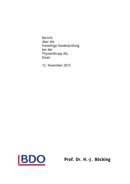 Prof. Dr. H.-J. Böcking - ThyssenKrupp AG