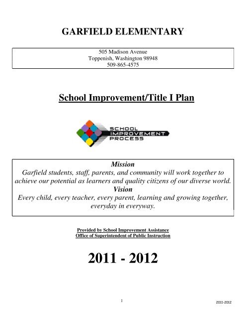 GARFIELD ELEMENTARY School Improvement/Title I Plan