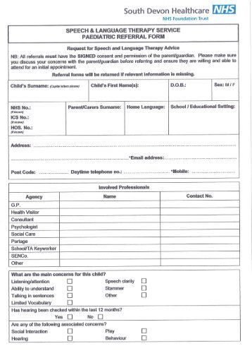 Wiltshire Primary Care Trust Tissue Viability Referral Form ... - ICID