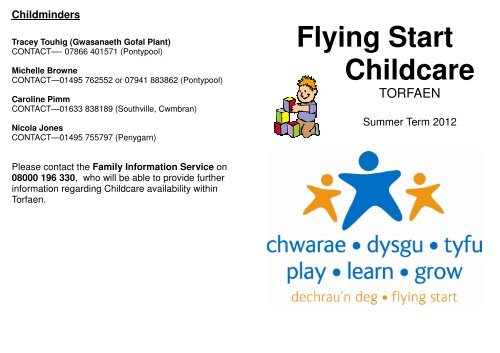 Flying Start Childcare leaflet Summer 2012 - Torfaen Family ...