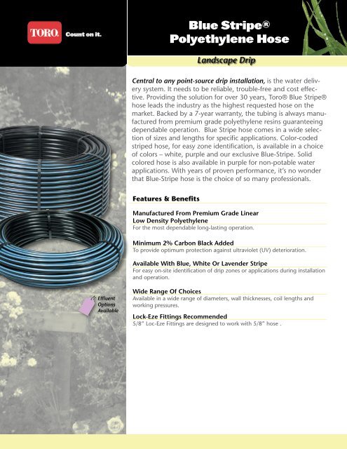 Blue Stripe® Polyethylene Hose - Yard Outlet