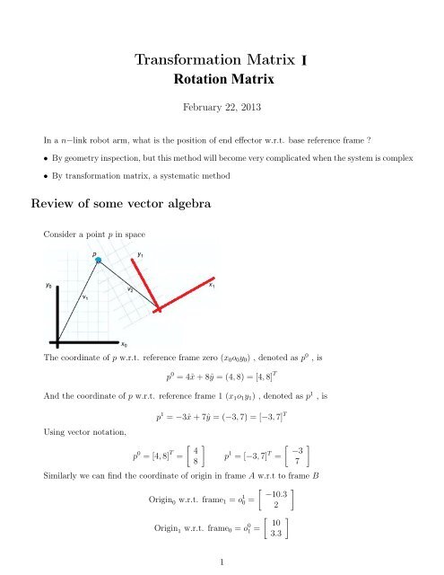 Reference Frame Transformation Matrix - Infoupdate.org