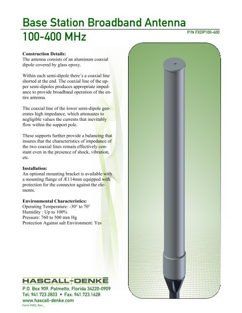 to view or download: Hascall-Denke VHF / UHF Broadband Antennas