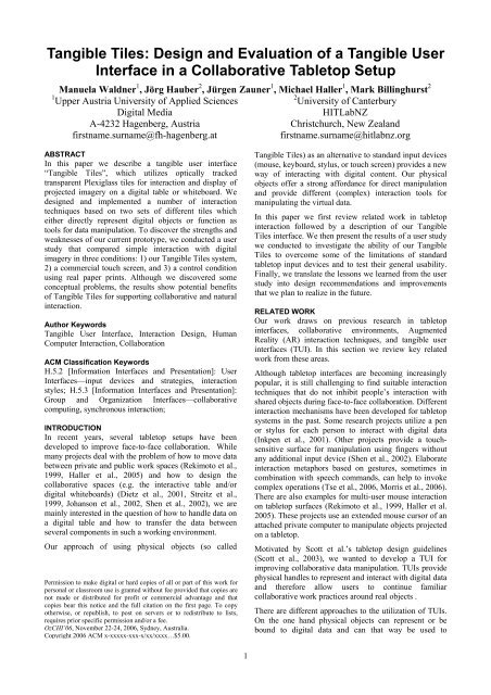 Tangible Tiles - Media Interaction Lab