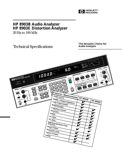 HP 8903B Specifications