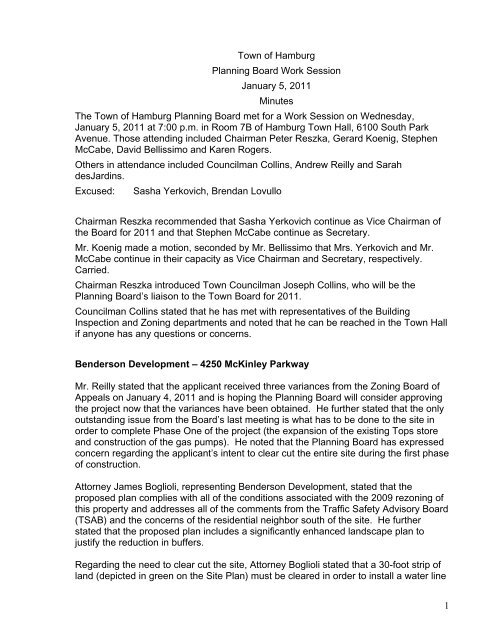 January 5, 2011 - the Town of Hamburg, New York