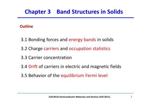 Chapter 3 Band Structures in Solids