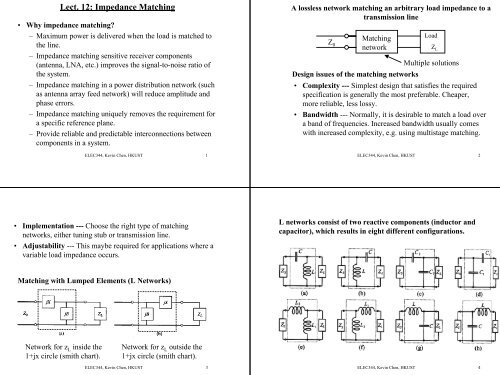 Lect. 12: Impedance Matching