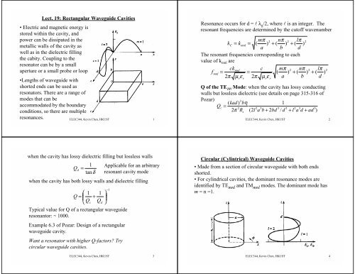 Slides for lecture 19