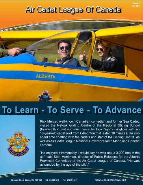 To Learn - To Serve - To Advance - Air Cadet League of Canada