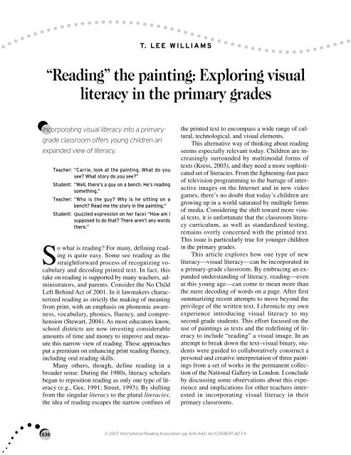 Reading the Painting: Exploring Visual Literacy in the Primary Grades