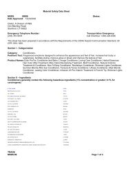 Original Wax MSDS Sheet