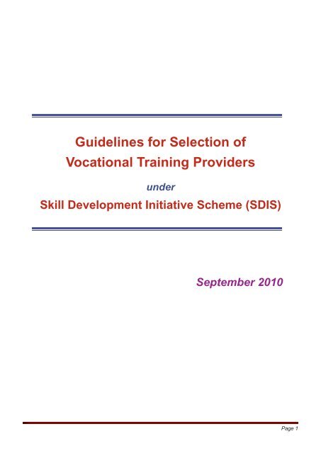 Guidelines for Selection of Vocational Training Providers - DTE Punjab