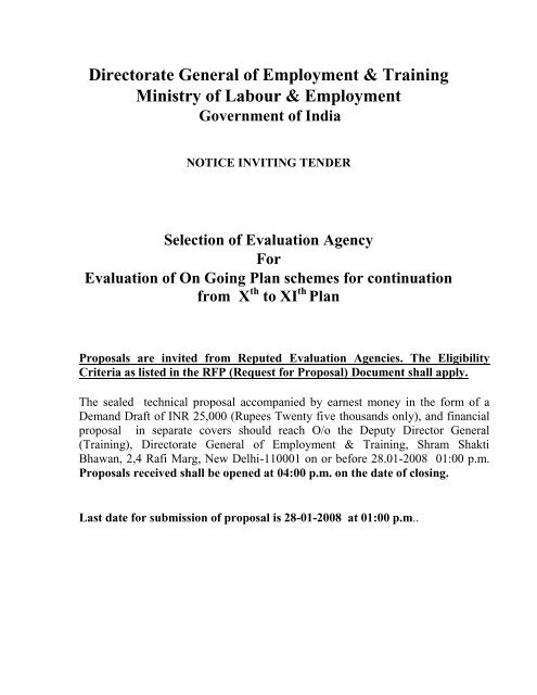 Plan - Directorate General of Employment & Training