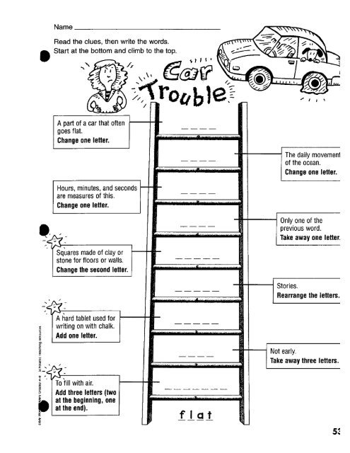 Read the clues, then write the words.