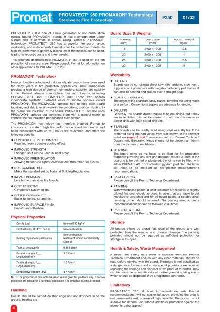 PROMATECT fi 250 PROMAXON