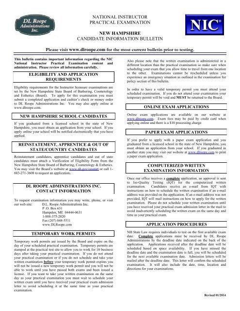 NH Instructor Practical CIB - DL Roope Administrations Inc.