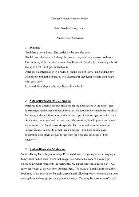 Teacher's Notes/ Readers Report - Good Reading Magazine