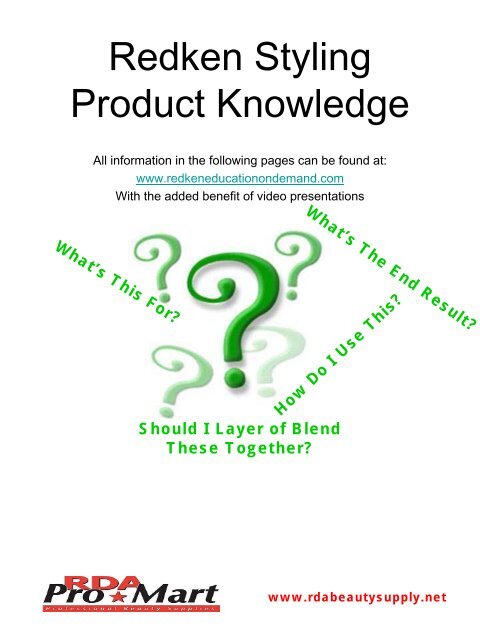 Redken Styling Product Knowledge - RDA Promart Beauty Supply