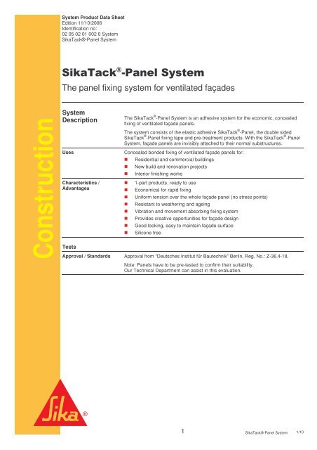 SikaTack Panel System.qxd - EPMS Supplies