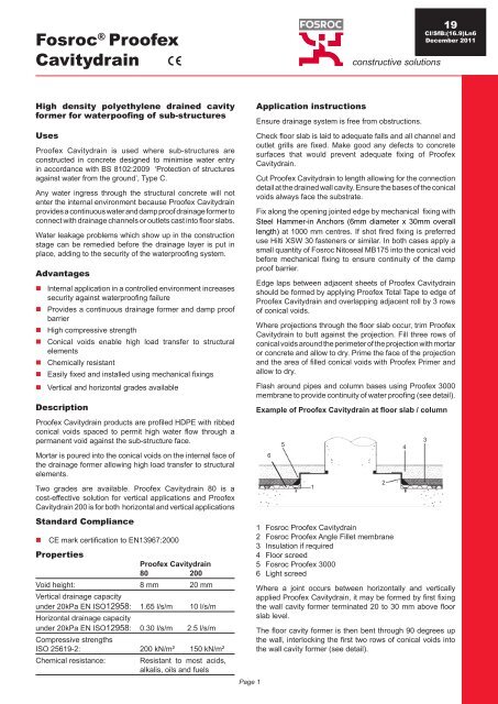FosrocÂ® Proofex Cavitydrain c - EPMS Supplies