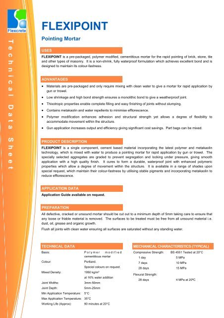 Flexcrete Flexipoint - EPMS Supplies