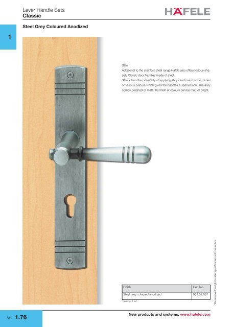 Classic lever and pull handle sets - Hafele
