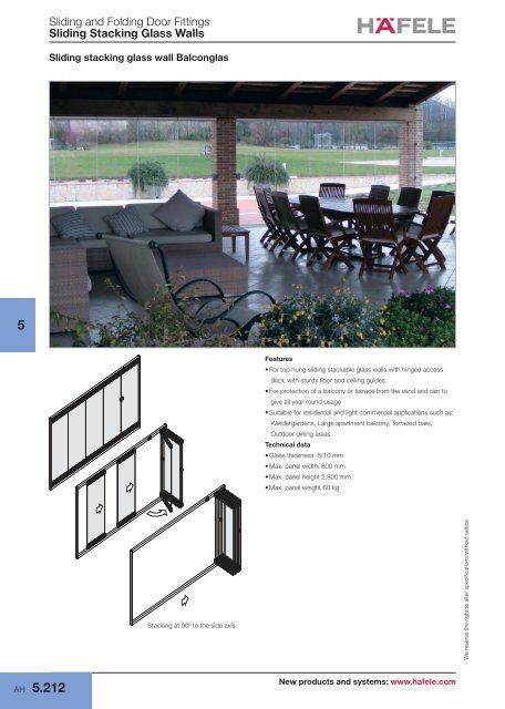 Sliding stacking glass wall Balconglas - Hafele