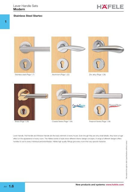 Modern lever handle sets - Hafele