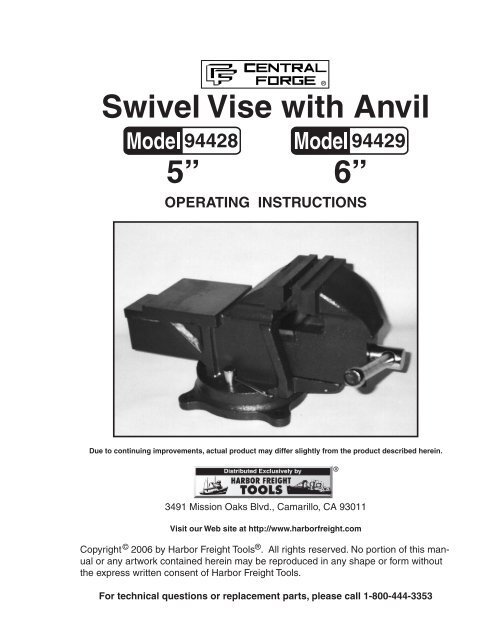Swivel Vise with Anvil 5â 6â - Harbor Freight Tools