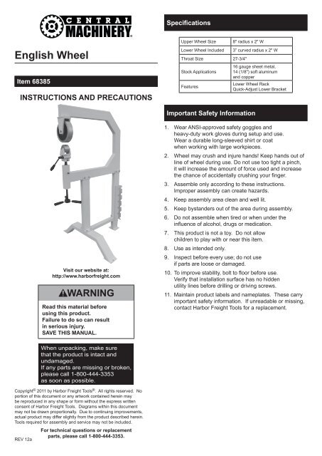 Harbor Freight Sheet Metal Gage Measuring Tool