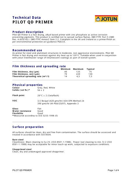 PILOT QD PRIMER