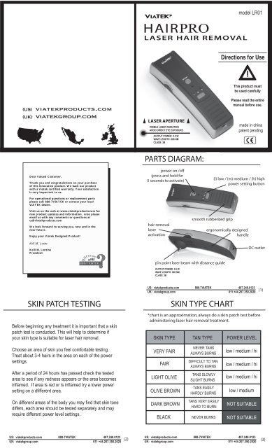 Product Manual - Viatek Catalogs