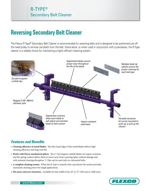 R-TypeÂ® Secondary Belt Cleaner - Flexco