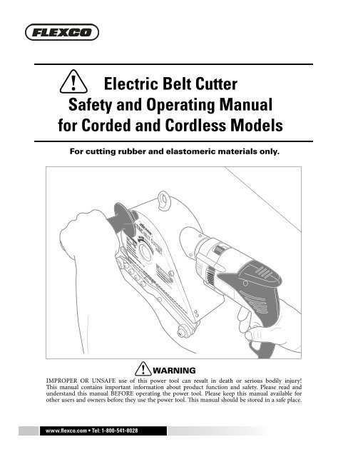 Electric Belt Cutter Operation Manual - Flexco