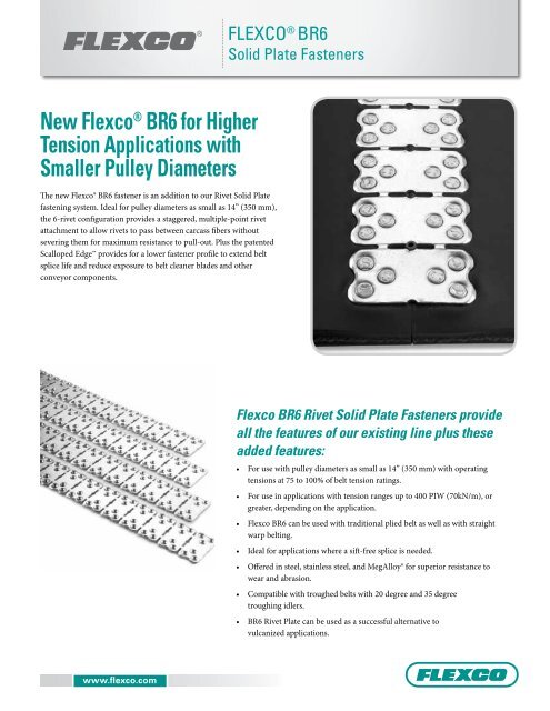 FlexcoÂ® BR6 Solid Plate Fasteners