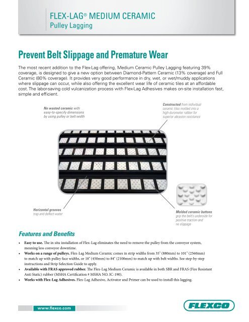 Flex-Lag Medium Ceramic Pulley Lagging - Flexco