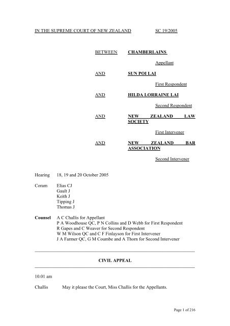 Transcript Chamberlain v Lai.pdf - Courts of New Zealand
