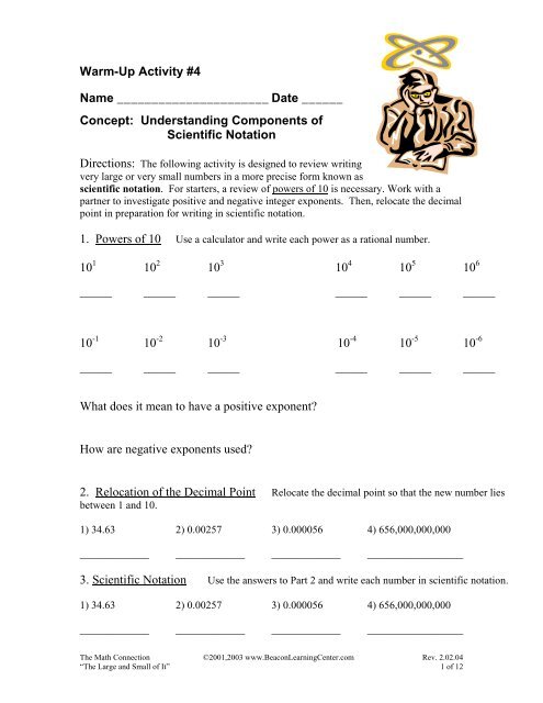 Scientific Notation in the Real World - Beacon Learning Center