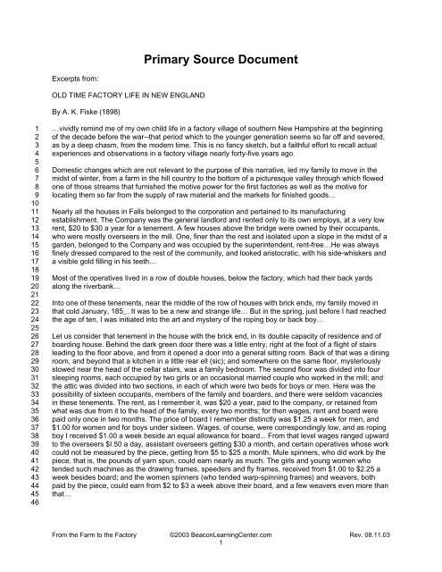 Primary Source Document - Beacon Learning Center