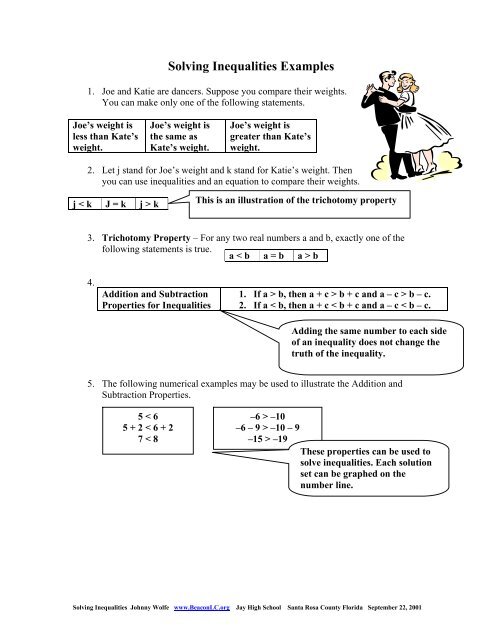 Addition Property Of Inequality