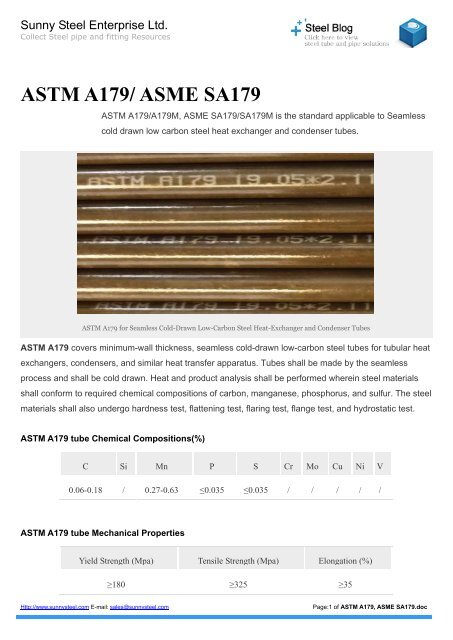 ASTM A179/ ASME SA179