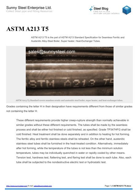 ASTM A213 T5