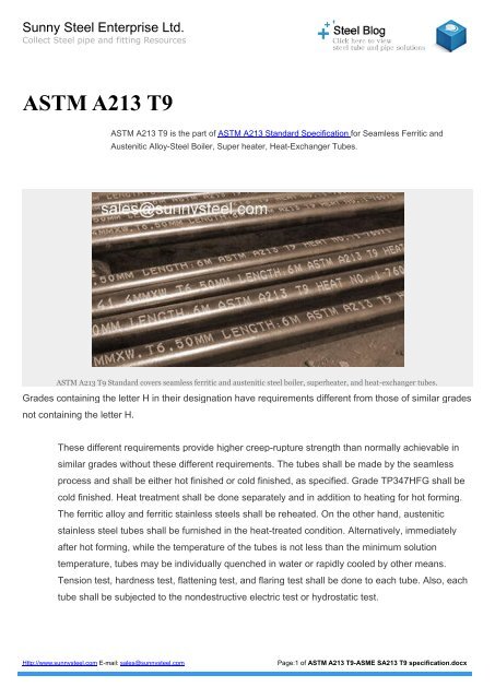 ASTM A213 T9