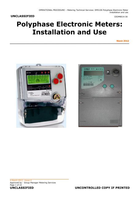EM5100 Polyphase Electronic Meter - Essential Energy